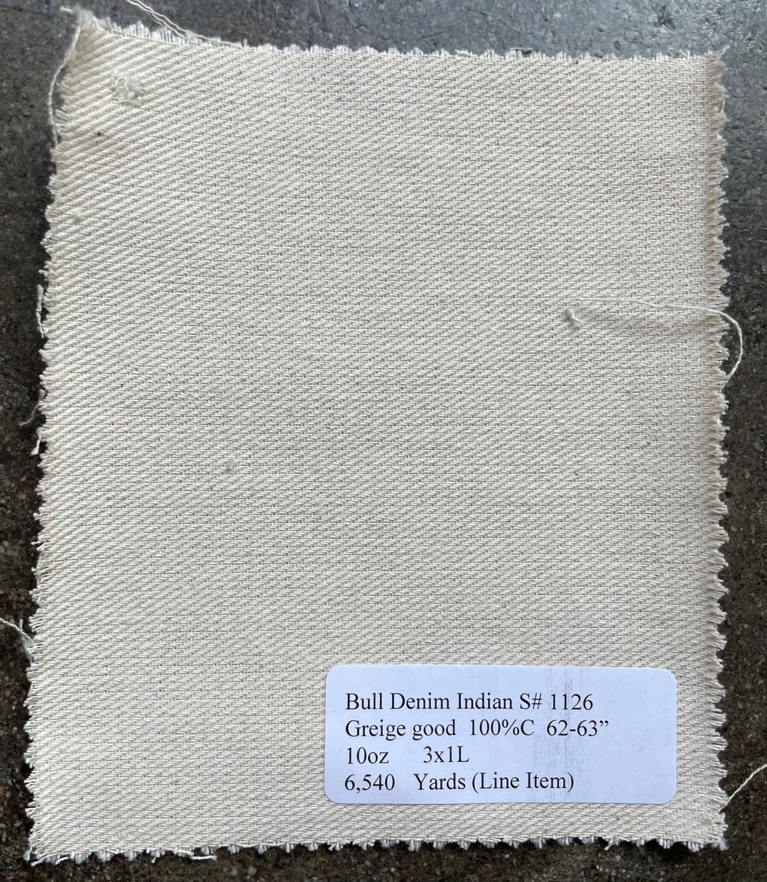 3 Yards Natural Bull Denim Greige Fabric 100% Cotton 10 Oz 62" - Etsy