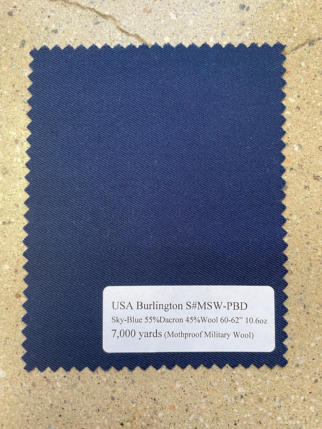 USA Burlington Mothproof Military Wool Fabric Royal Blue 55%dacron 45 ...