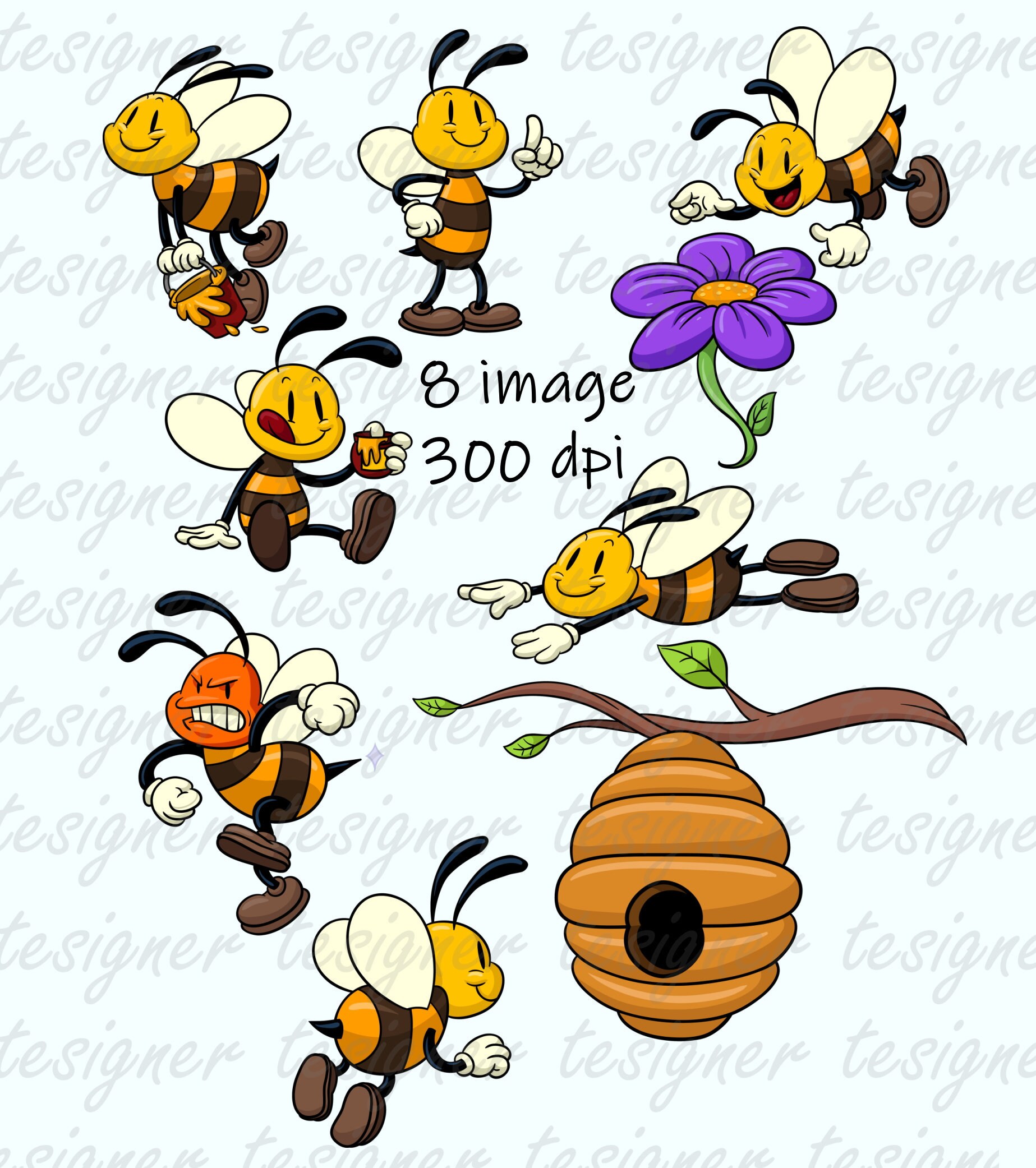 Animal Clip Art, Bee Clipart, Cute Animal Clip Art - Etsy