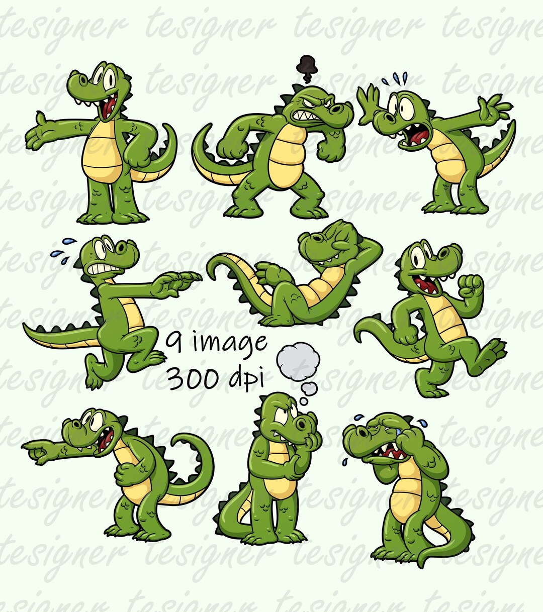Animal Clip Art Alligator Clipart Cute Alligator (Instant Download ...