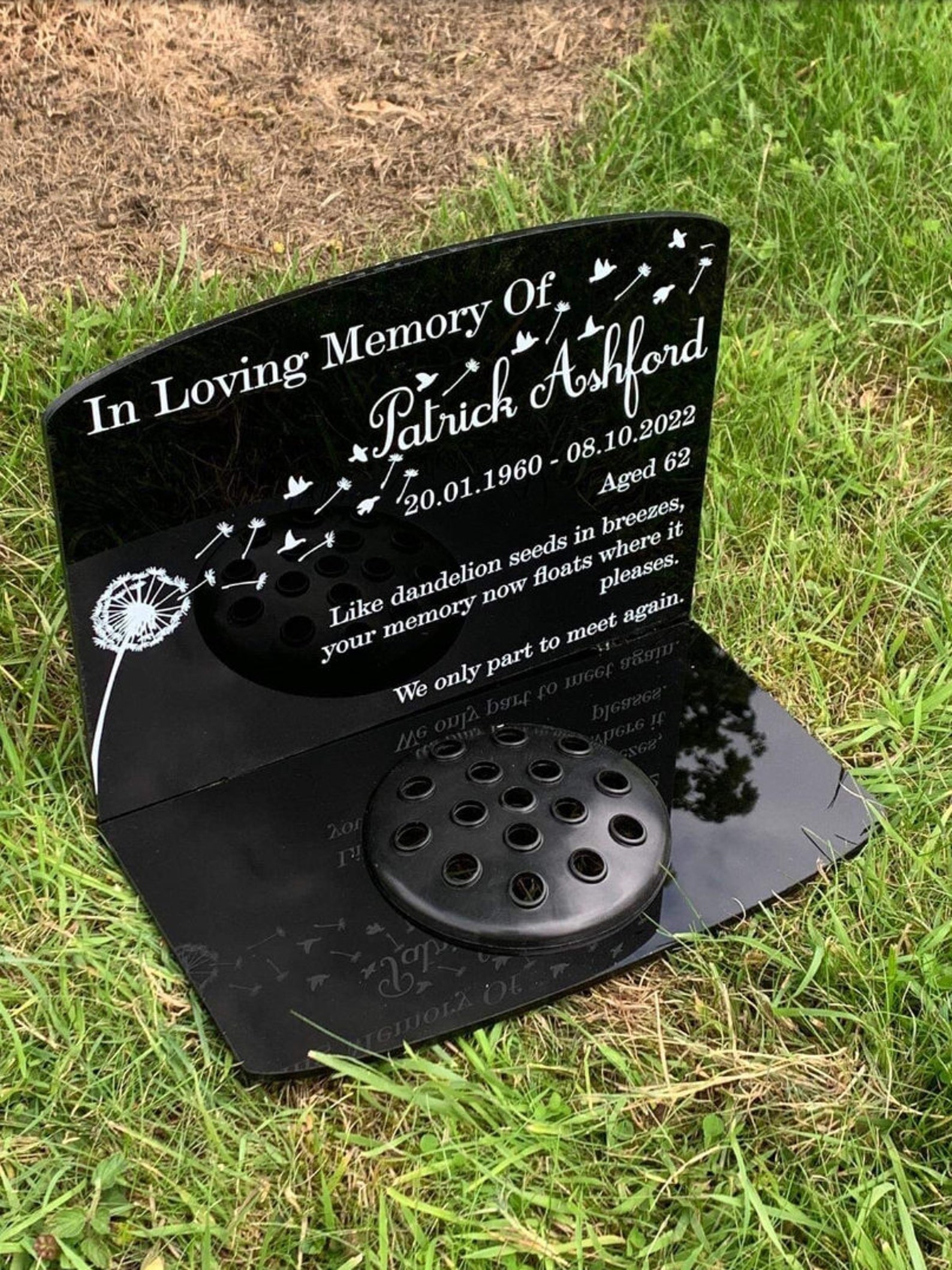 Dandelion Temporary Headstone, Temporary Headstone, Personalised ...