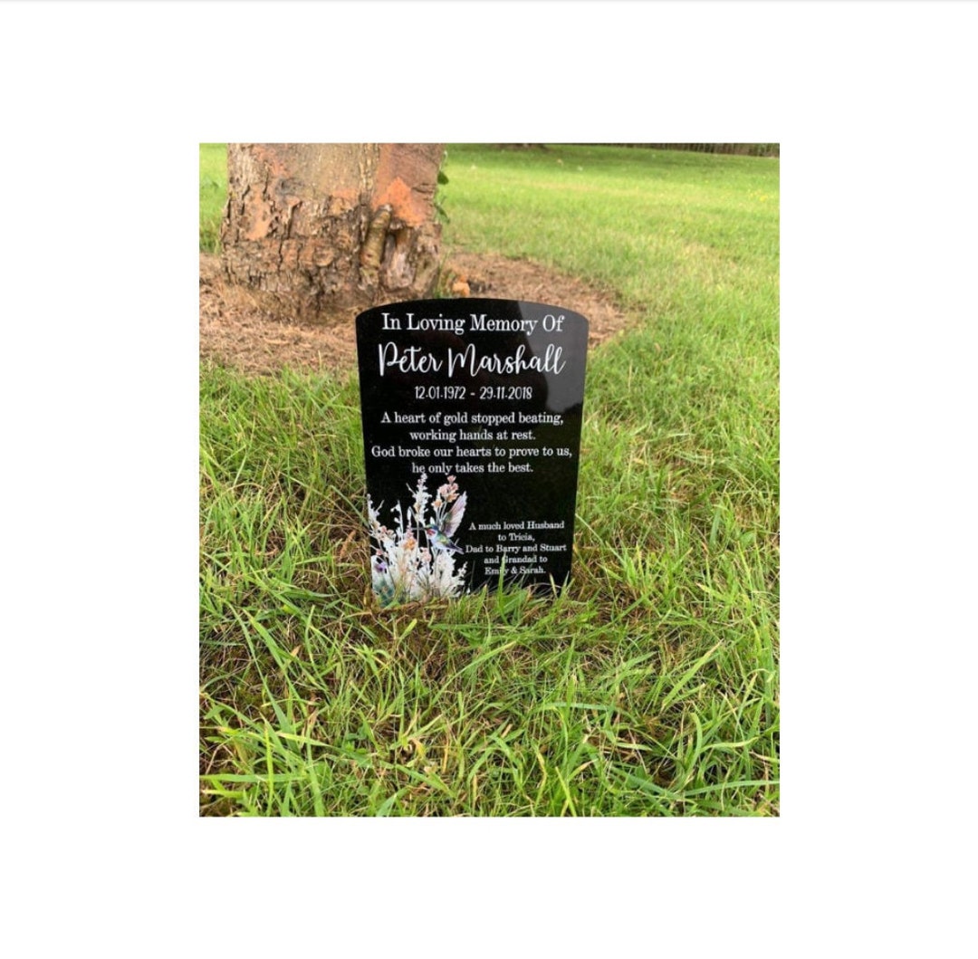 Temporary Headstone, Personalised Gravestone, Floral Headstone ...