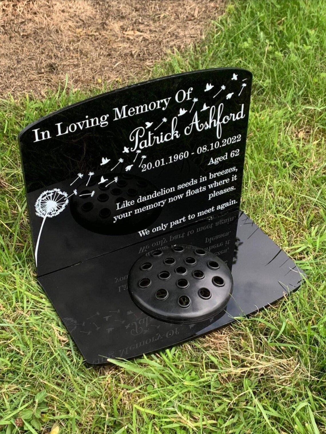 Dandelion Temporary Headstone, Temporary Headstone, Personalised ...