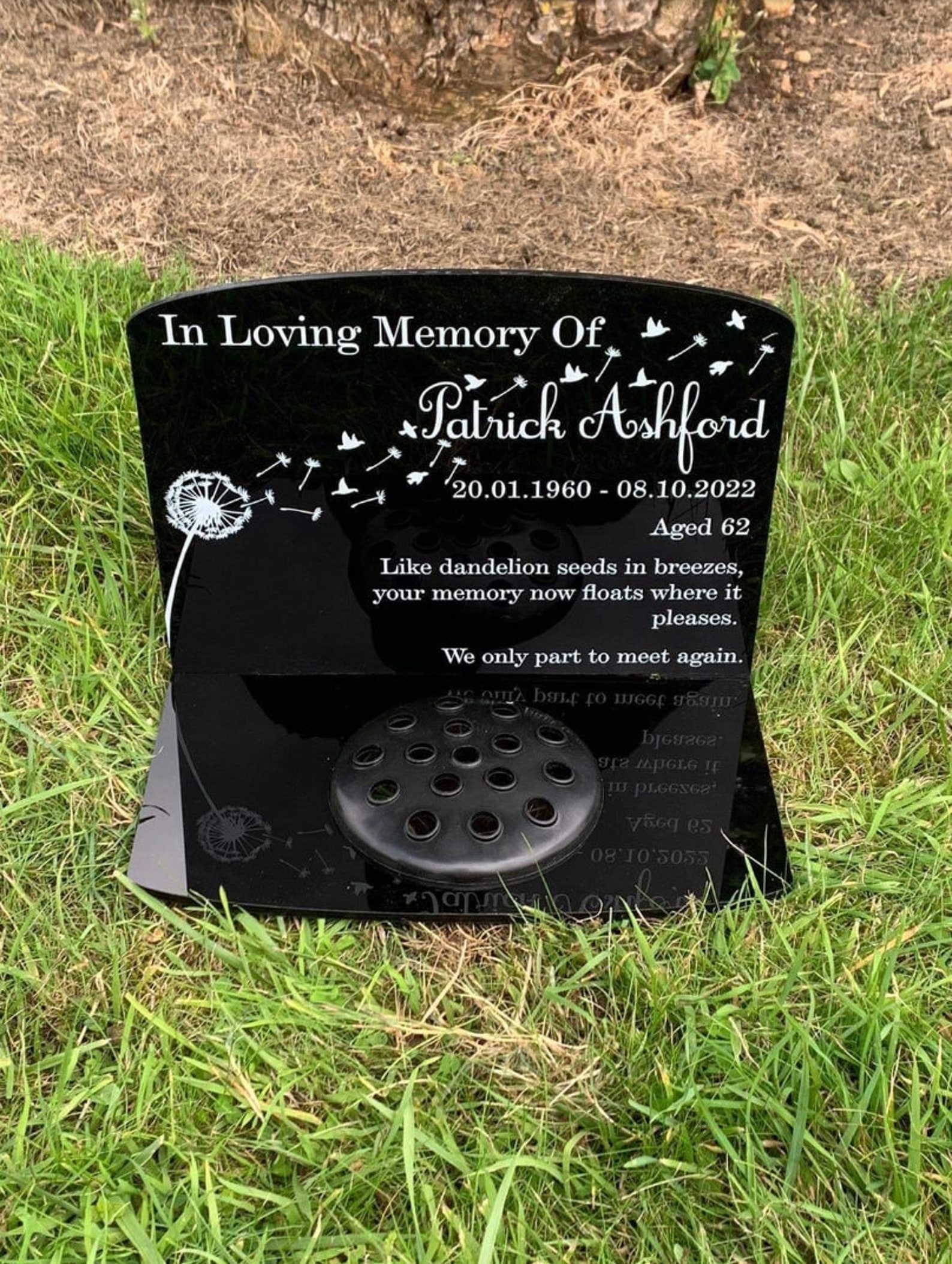 Dandelion Temporary Headstone, Temporary Headstone, Personalised ...