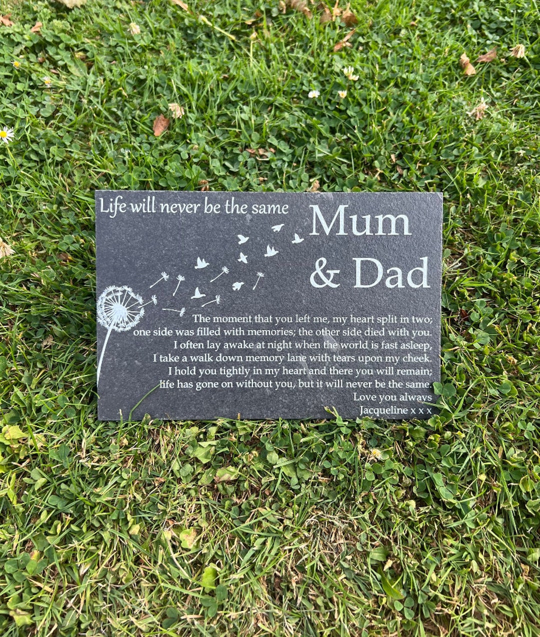 Memorial Slate Plaque, Slate Memorial, Memorial Plaque, in Loving ...