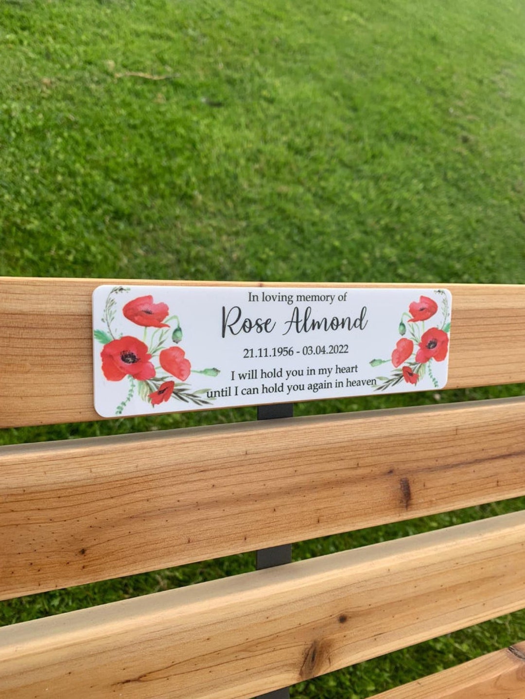 Personalised Memorial Plaque, Poppy Memorial, in Loving Memory, Lest We ...
