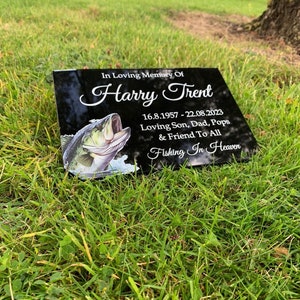 Temporary Headstone, Personalised Gravestone, Fishing, Fish, Gone ...