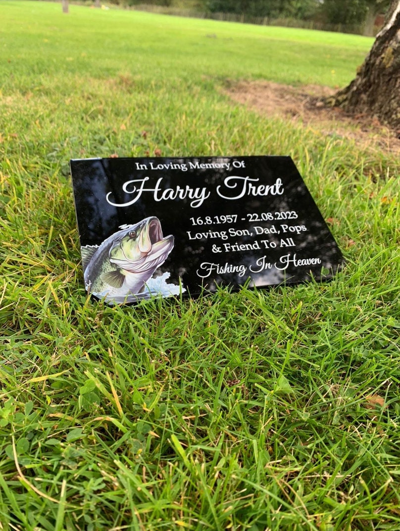 Temporary Headstone, Personalised Gravestone, Fishing, Fish, Gone ...