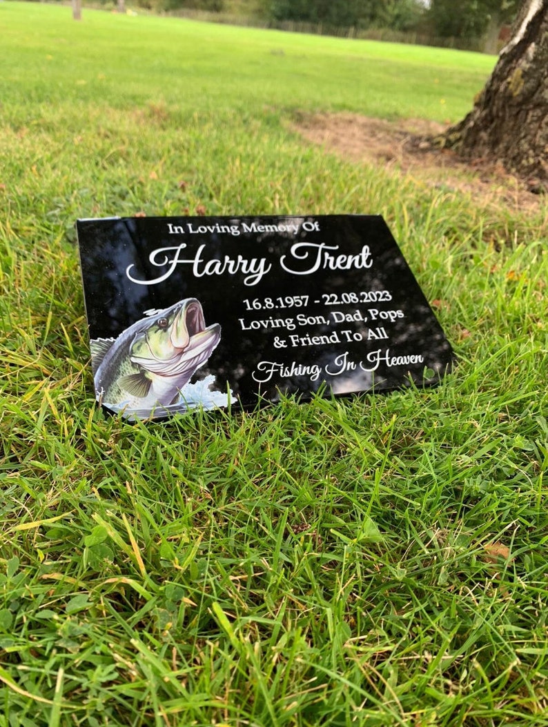Temporary Headstone, Personalised Gravestone, Fishing, Fish, Gone ...