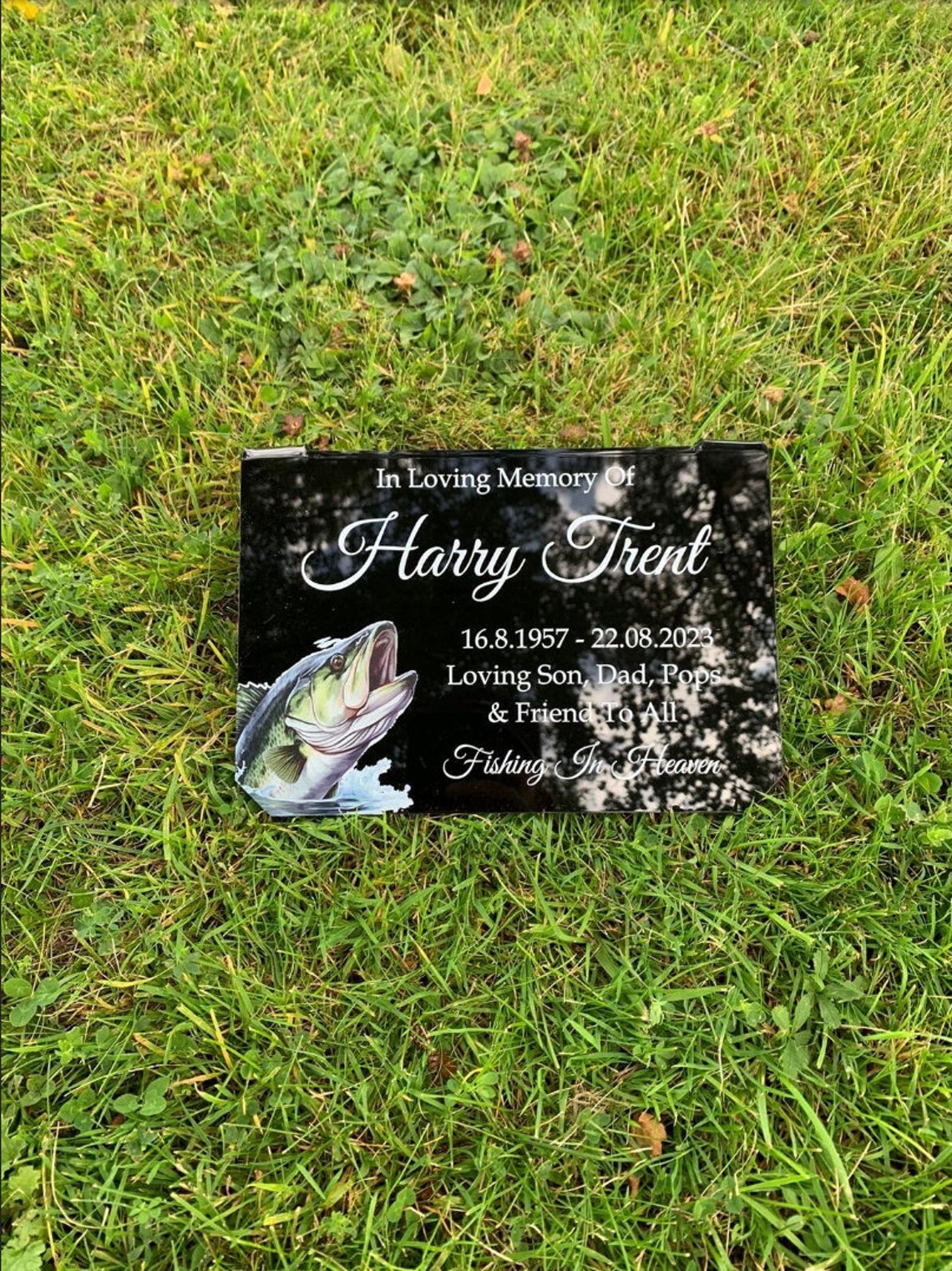 Temporary Headstone, Personalised Gravestone, Fishing, Fish, Gone ...