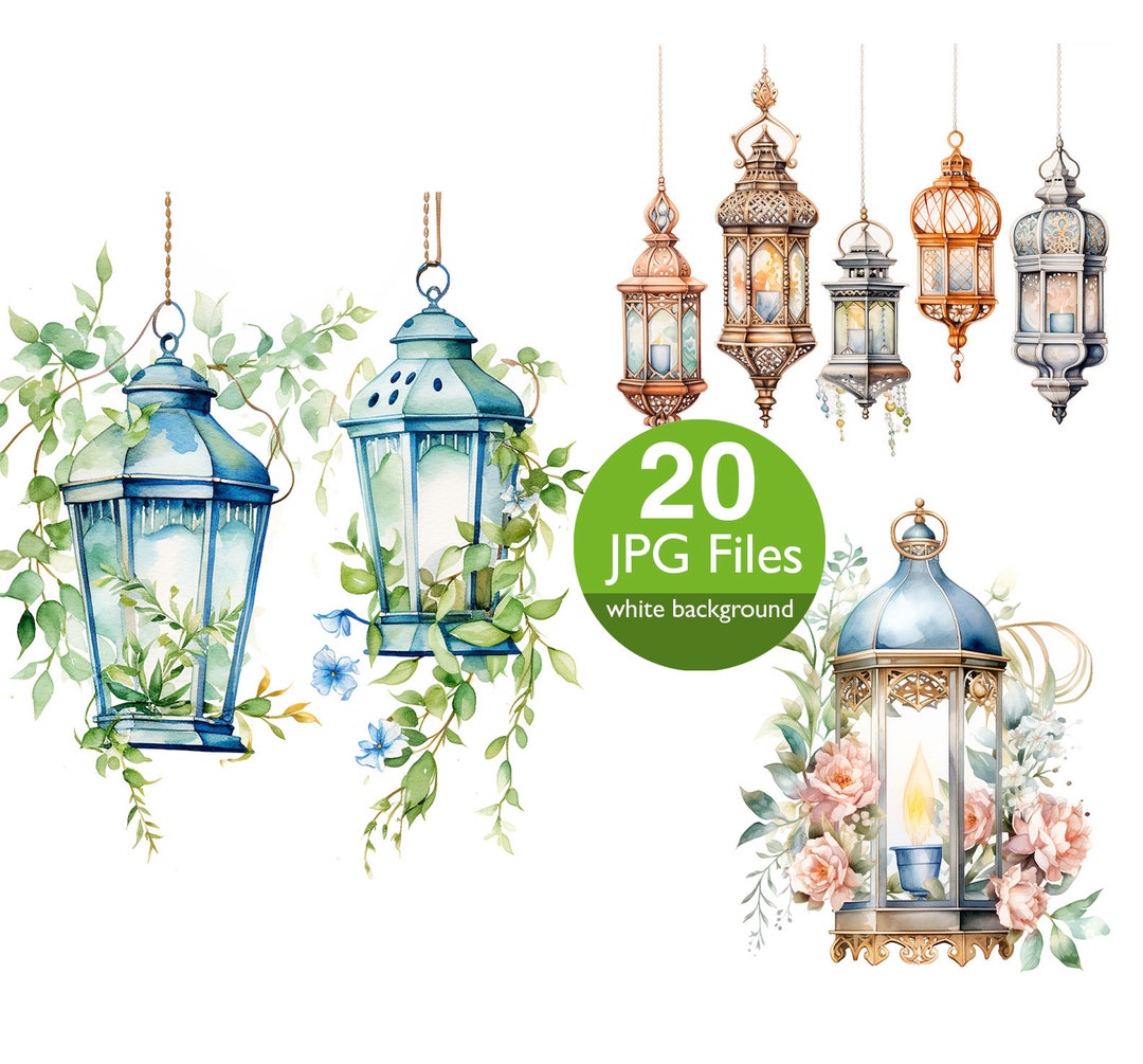Vintage Lanterns Clip Art: Antique Style, Scrapbook Graphics (JPG) - Etsy