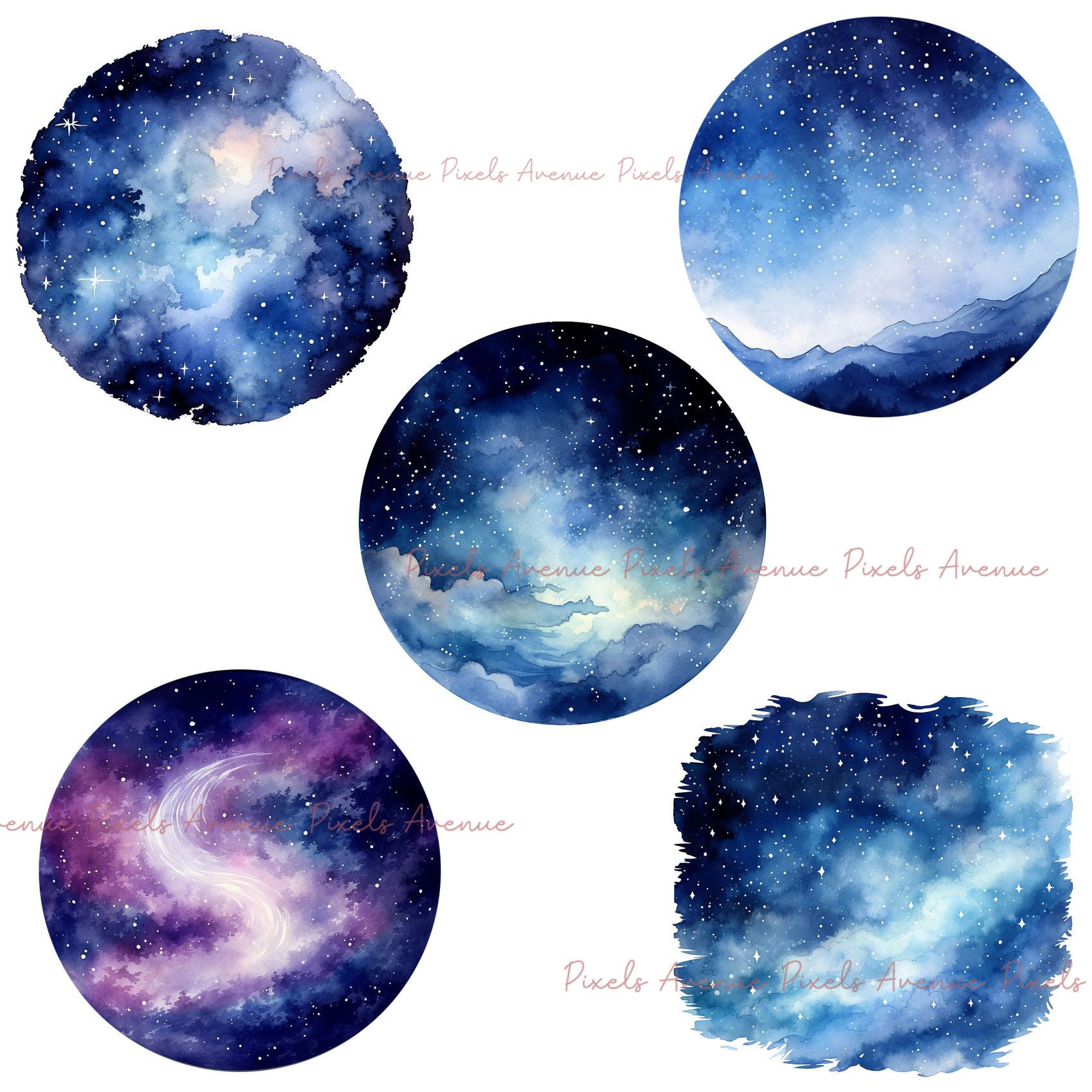 Galaxy Clip Art JPG Planner Nebula Clipart Sticker Milky Way - Etsy
