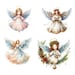 Christmas Angel Clip Art, JPG Watercolor, Cute Angel Christmas ...
