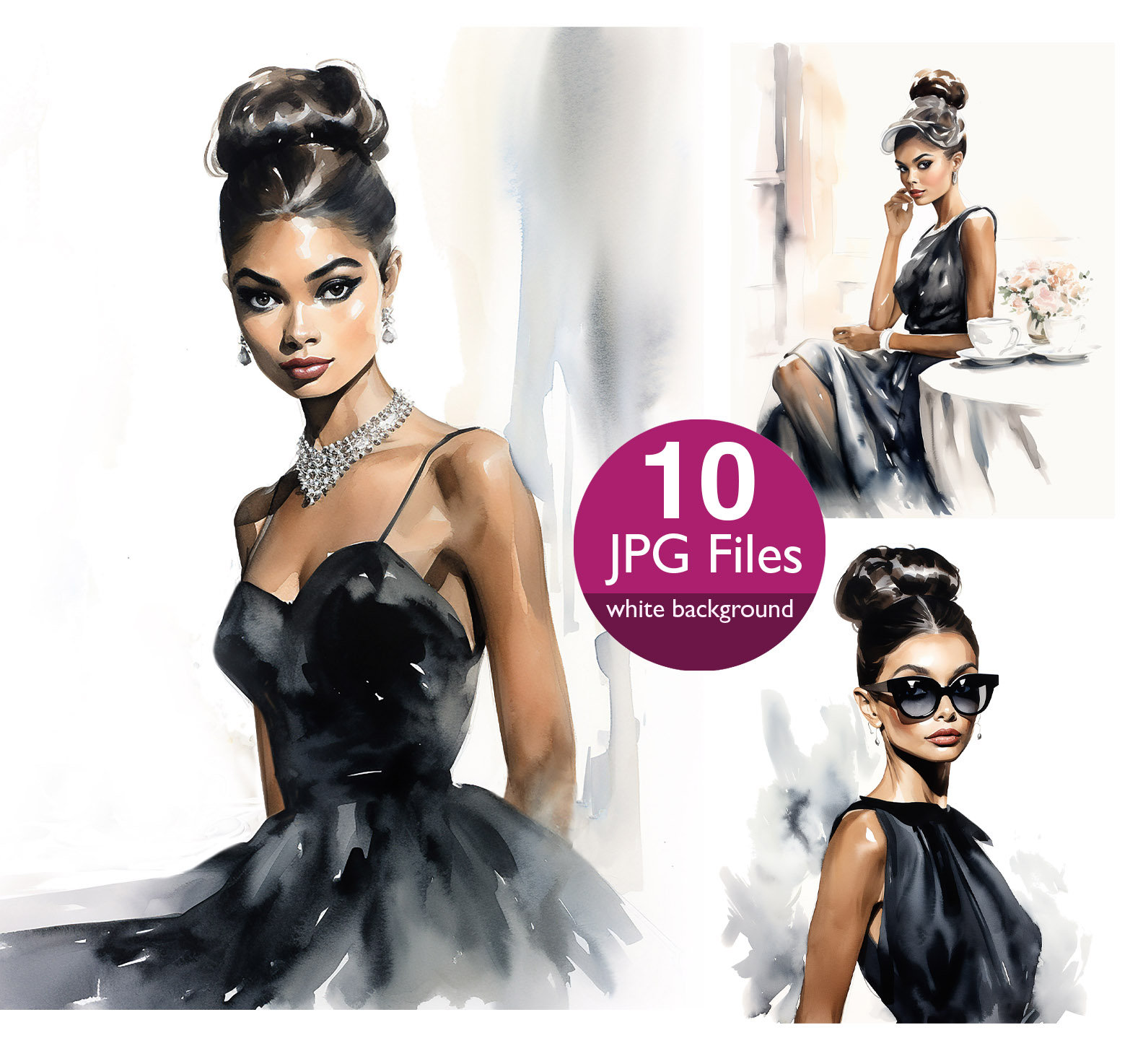 African American Little Black Dress Clip Art, JPG Fashion Girls, Black ...