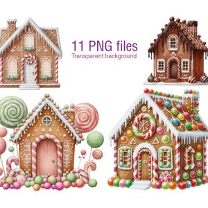 Christmas Gingerbread House Clip Art, PNG Christmas Watercolor, Holiday ...