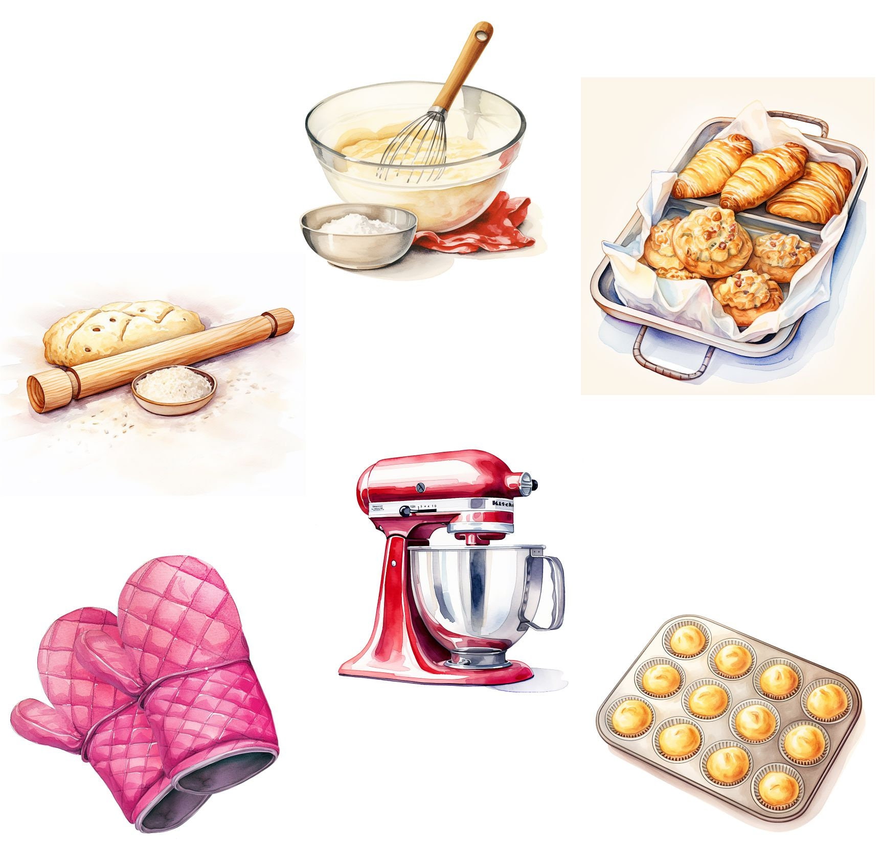 Baking Clip Art JPG Watercolor Artist Clipart Dessert - Etsy