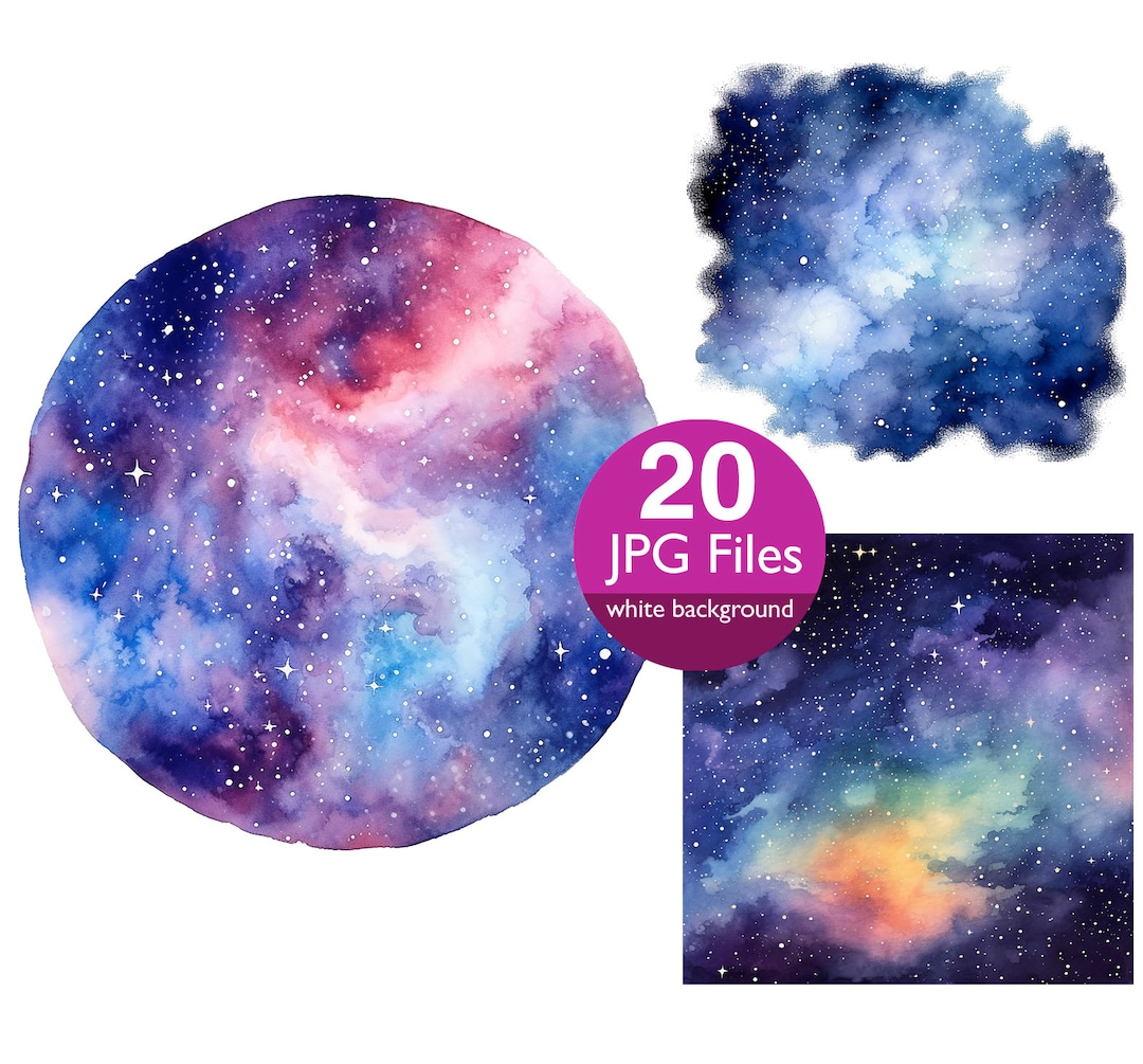 Galaxy Clip Art, JPG Planner, Nebula Clipart Sticker Milky Way Junk ...