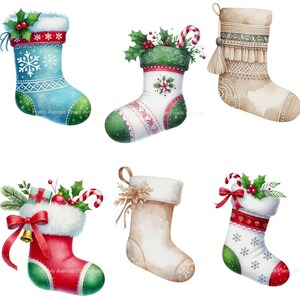 Christmas Stocking Clipart, Stockings, Holiday Graphics, Christmas ...