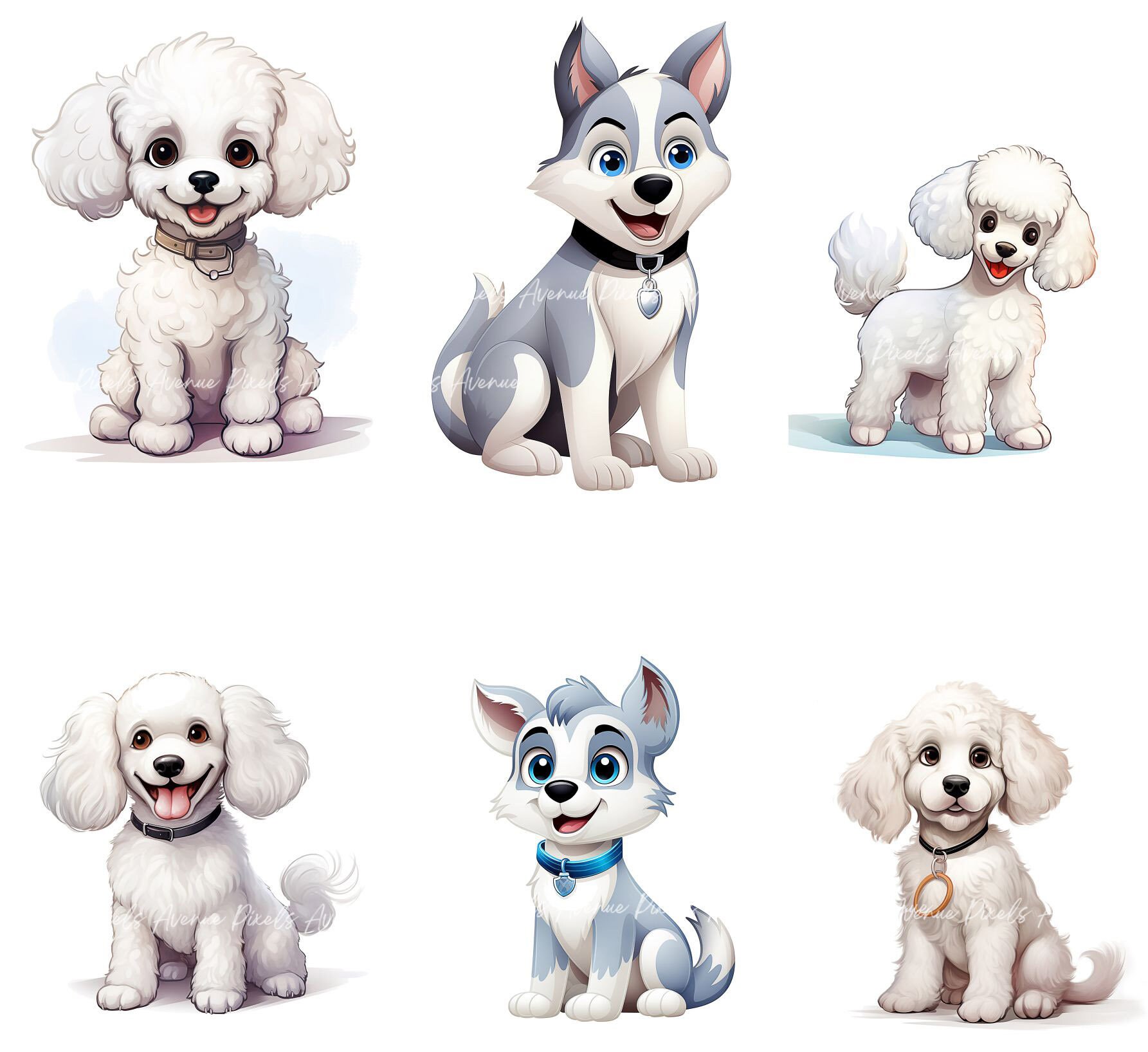 Dog Clip Art JPG Watercolor Dogs Clipart Puppy for Planner - Etsy