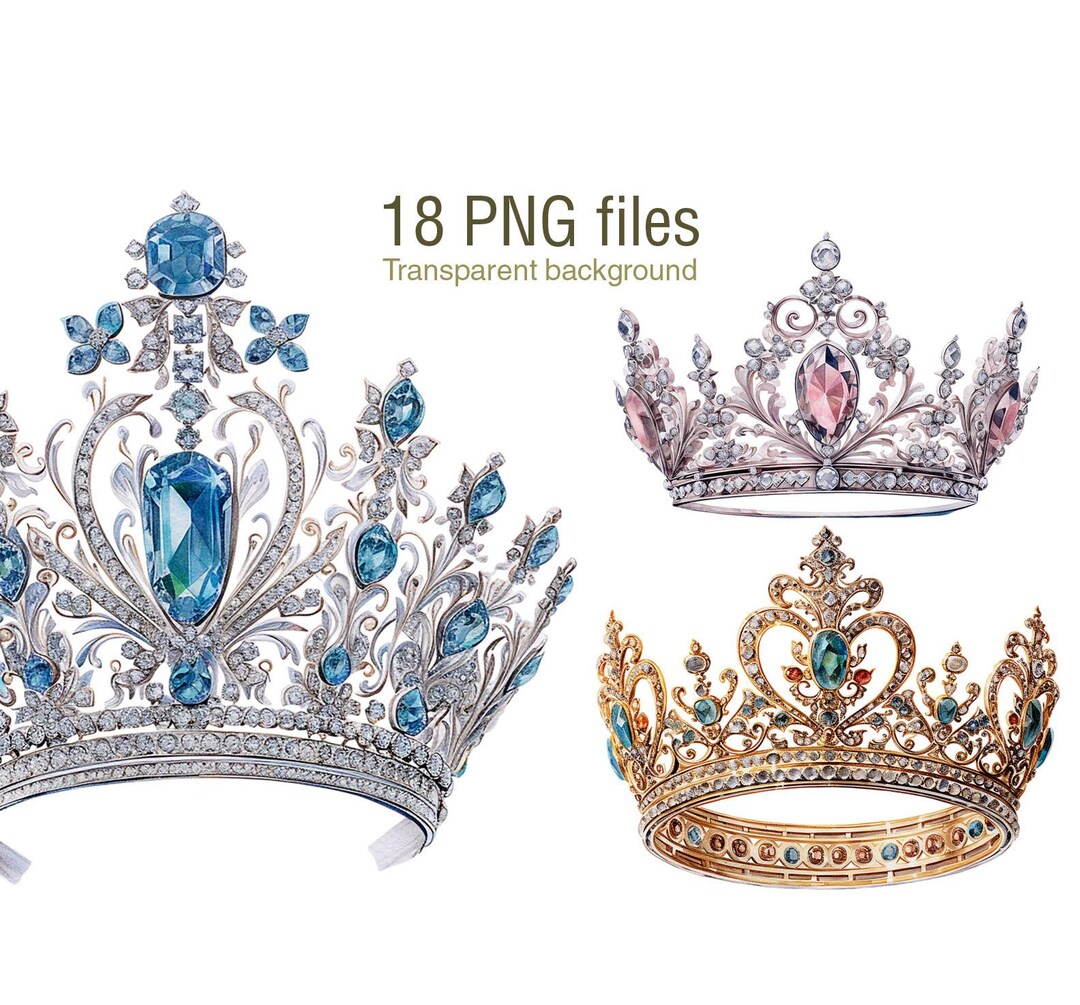 Royal Crown Clip Art, PNG Watercolor, Vintage Crowns Clipart, Queen's ...