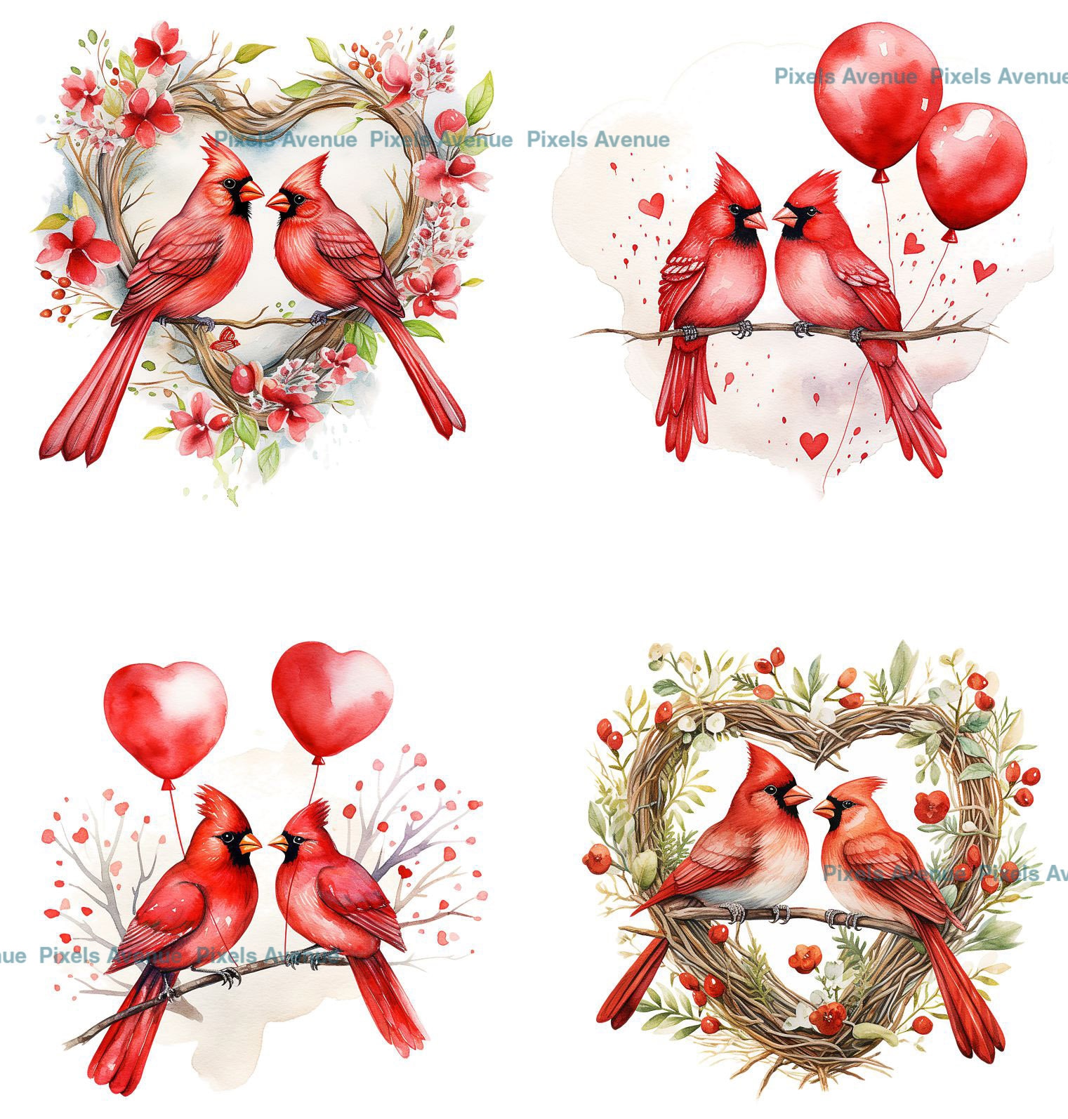 Red Cardinal Clip Art Clip Art JPG Watercolor Clipartred - Etsy