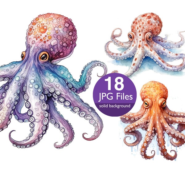 Octopus Watercolor - Etsy