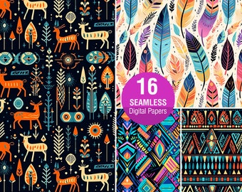 Aztec Seamless Pattern, Digital Paper, Tribal Background - Etsy