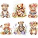 Spring Teddy Bear Clip Art, JPG Watercolor Teddy Bears Clipart, Paper ...
