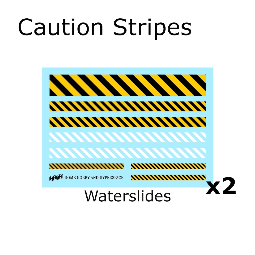 Caution Stripe Waterslide Decals 2 Pack for Wargaming Terrain and Scale ...
