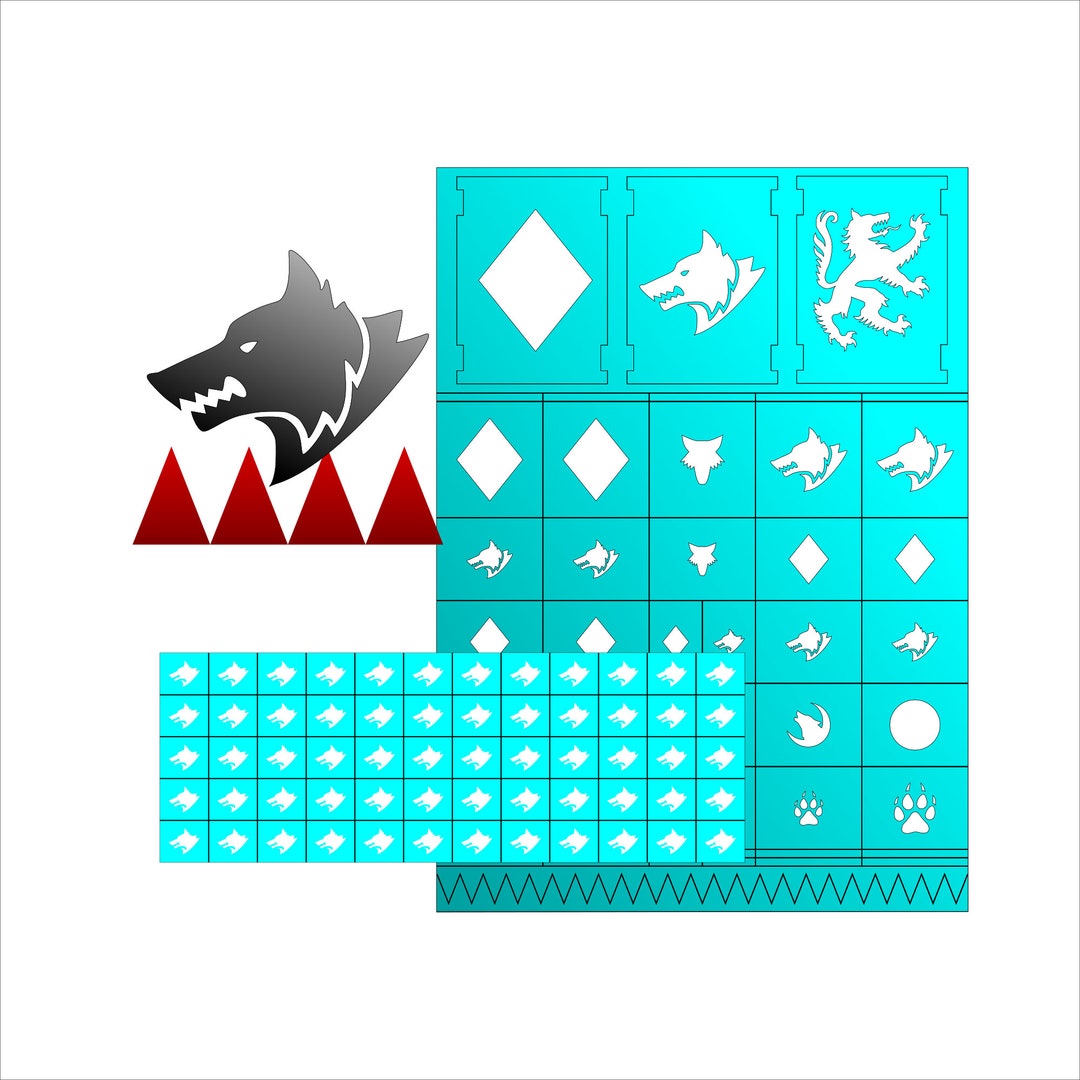 Space Lycan Stencil for Miniature Wargame Painting Wolves - Etsy
