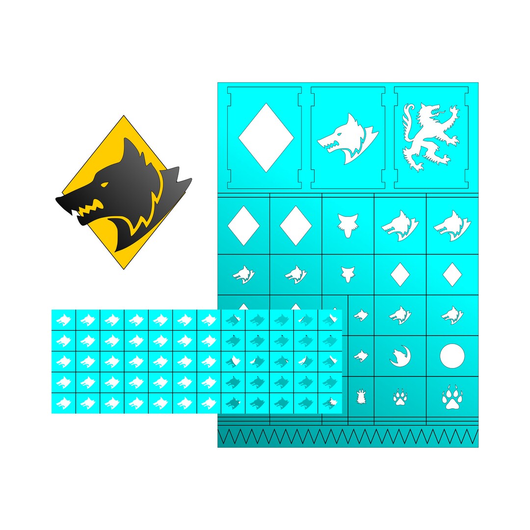 Space Lycan Stencil for Miniature Wargame Painting Wolves - Etsy