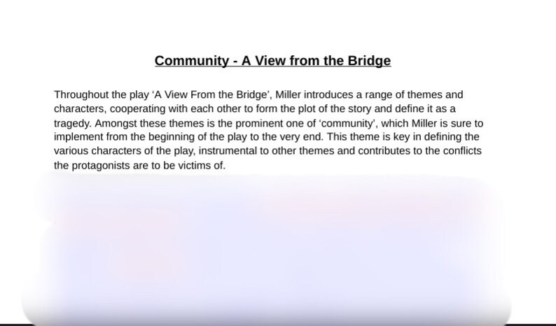 A View From the Bridge Theme Essays 3 Theme Essays (Download Now) - Etsy