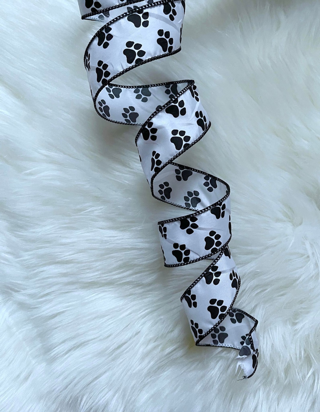Paw Print Wired Ribbon, Bows, Home Decor, Gift Baskets, 1.5" Wide, 1 ...