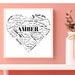 Custom Heart Name I Love You Digital Print, Personalized Custom Gift ...