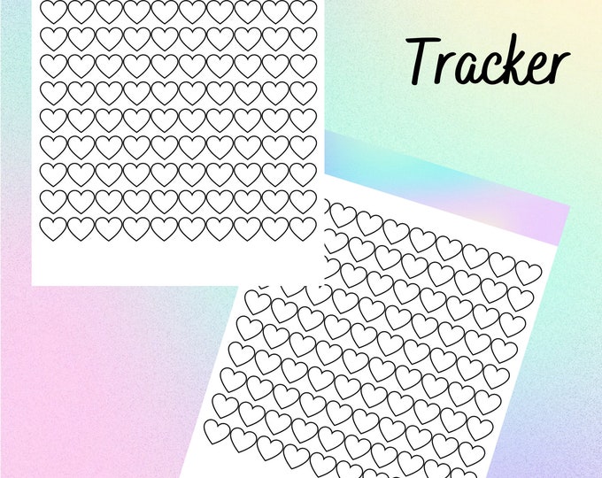 Heart Goal Tracker Printable, PDF File - Etsy
