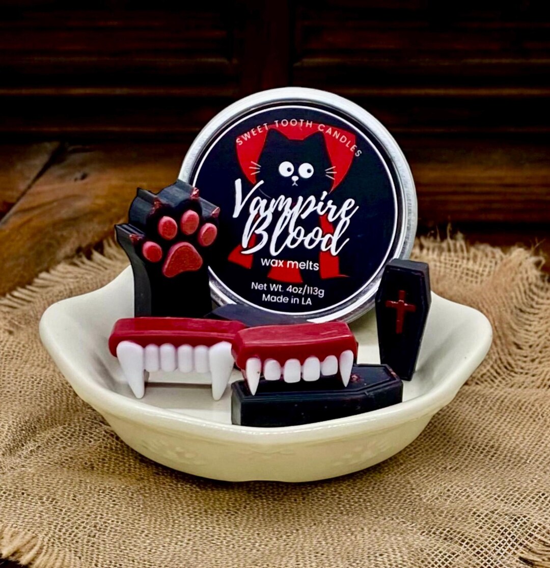 Vampire Blood Wax Melts, Spooky Halloween Cat Shaped Melts, Spooky ...