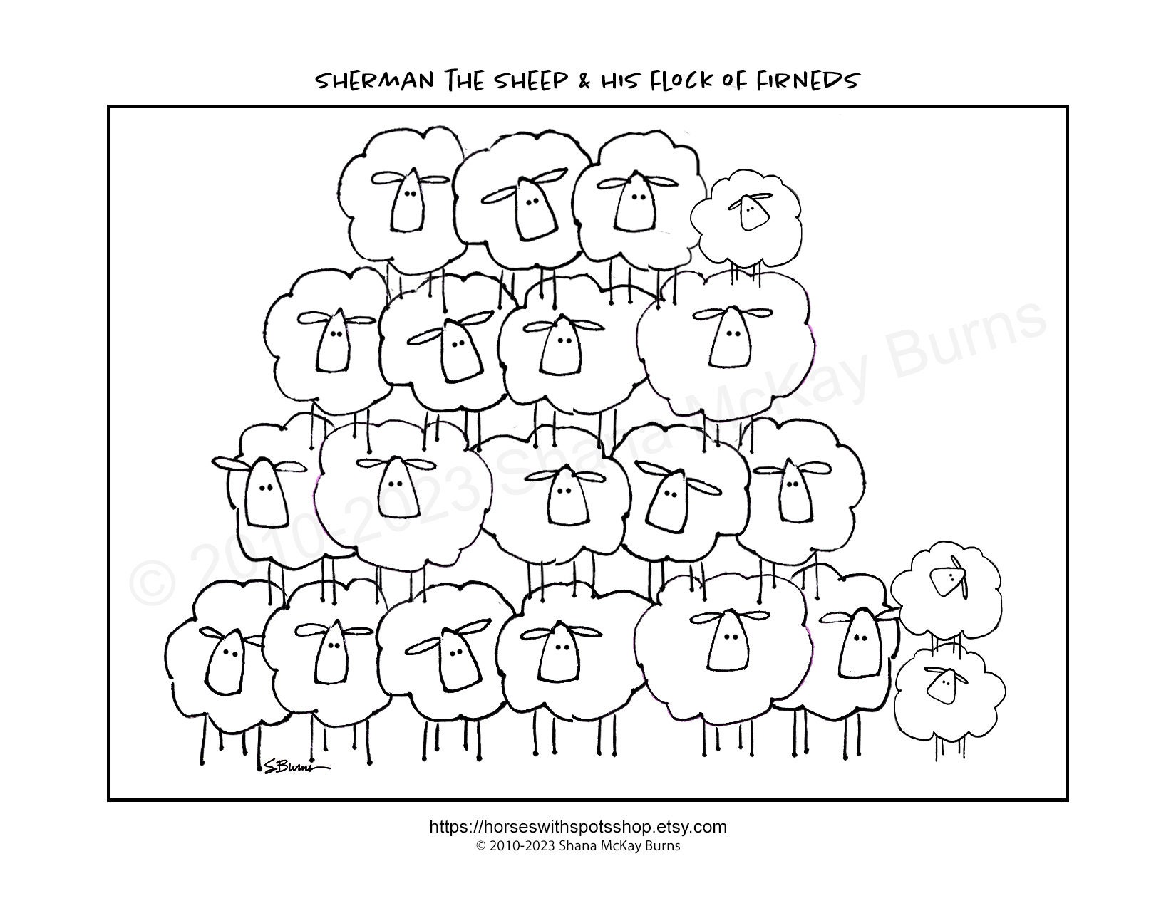 Sherman the Sheep Coloring Page (digital Download) - Etsy Australia