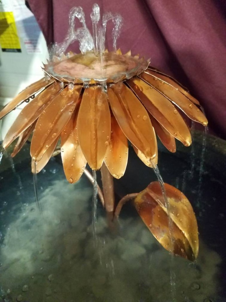 Tabletop Copper Daisy Fountain | Etsy