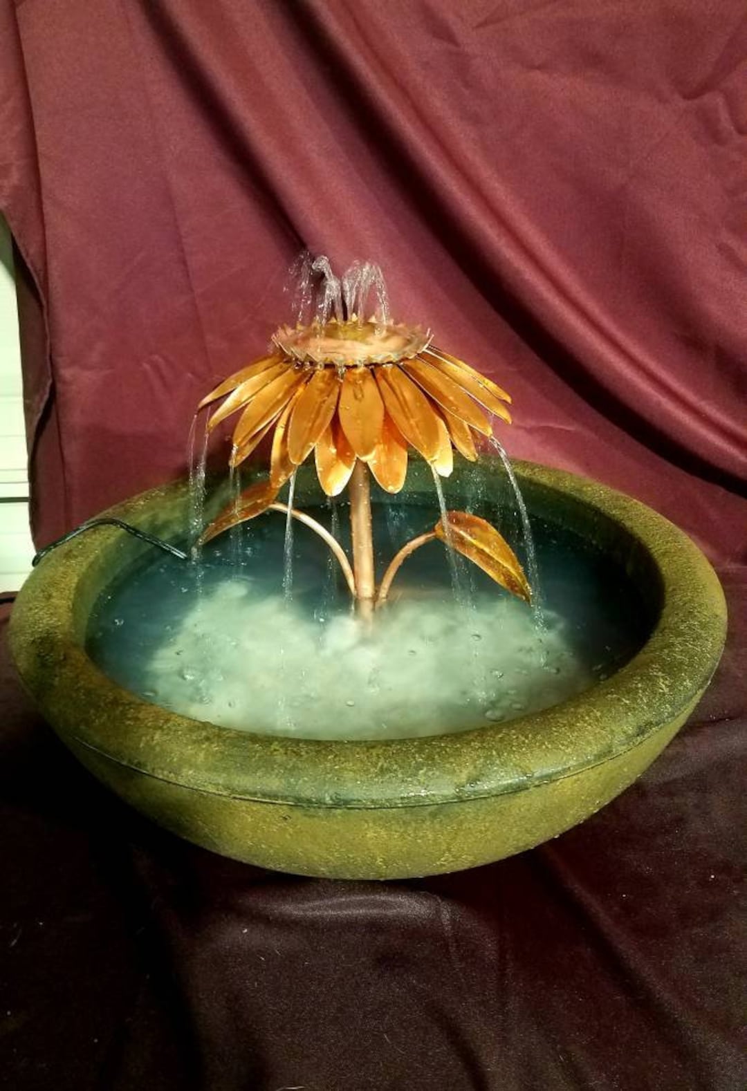 Tabletop Copper Daisy Fountain - Etsy