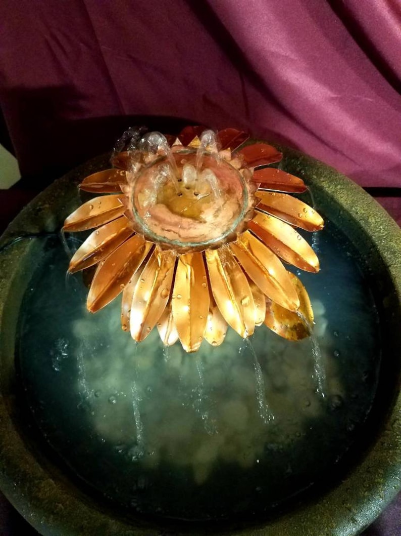 Tabletop Copper Daisy Fountain | Etsy