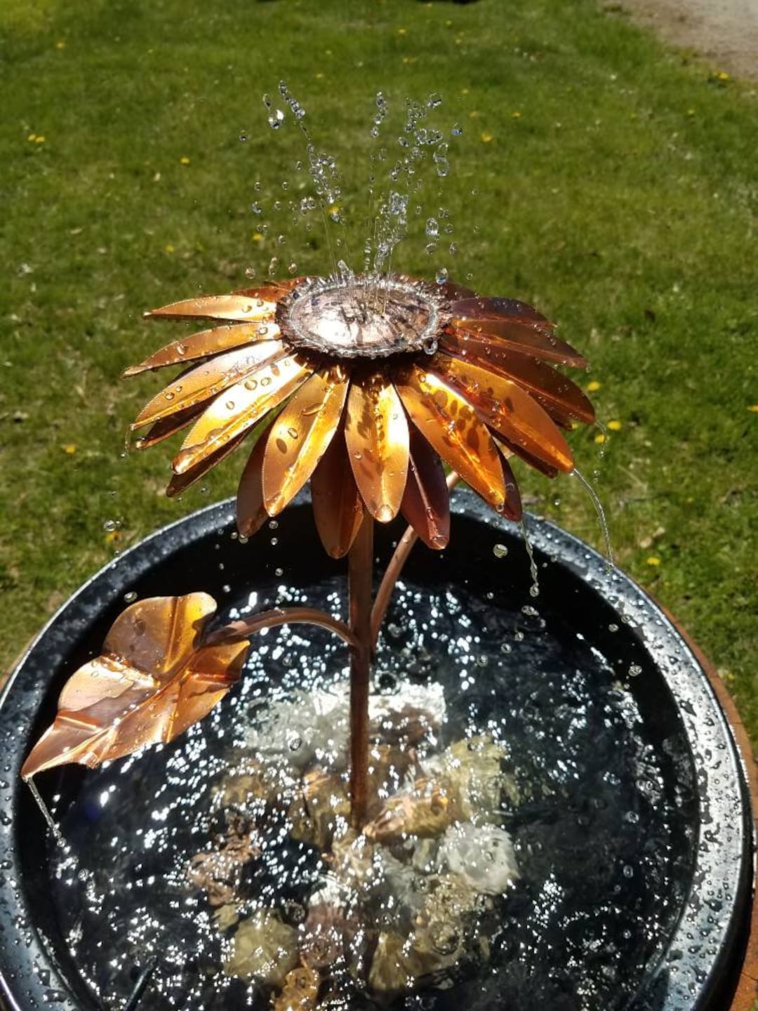 Daisy Flower Copper Fountain - Etsy