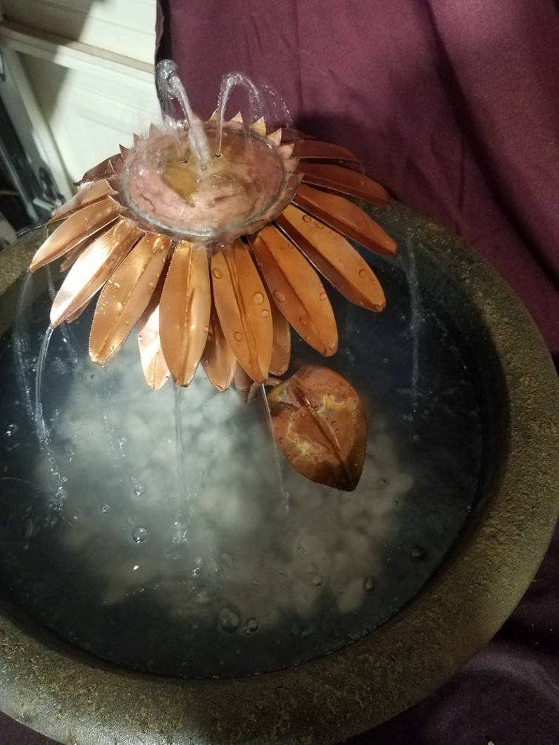 Tabletop Copper Daisy Fountain | Etsy