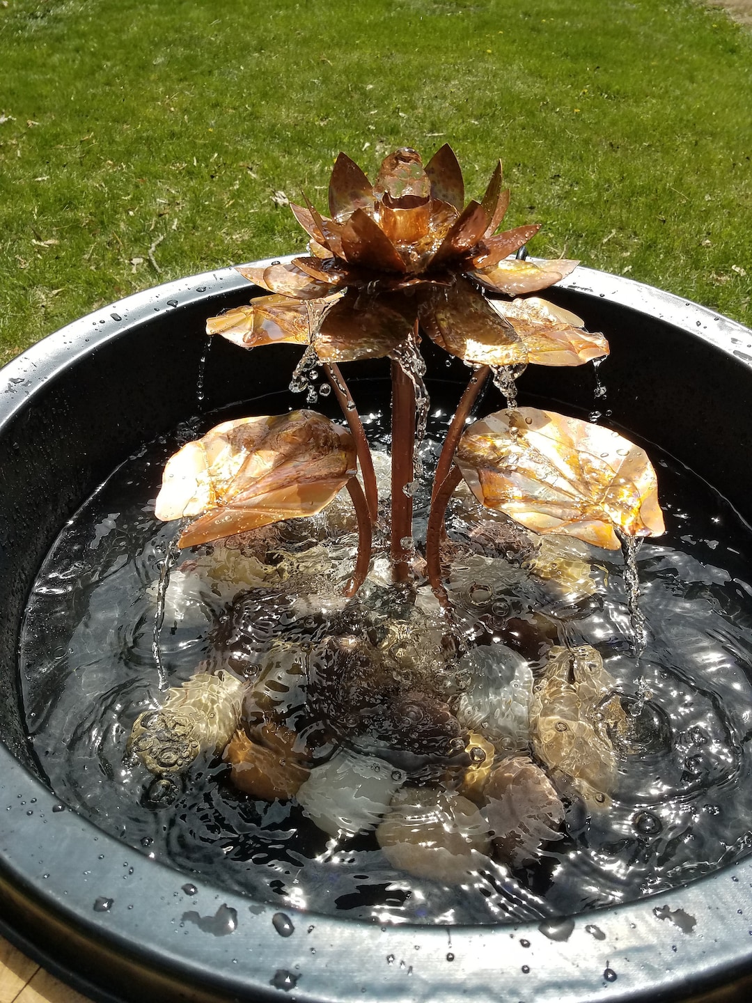 Water Lily Copper Fountain - Etsy