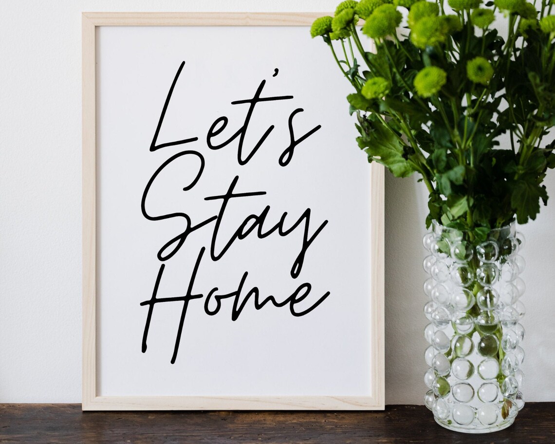 Lets Stay Home | Wall Decor | Minimal Print | Typography Poster | Home ...
