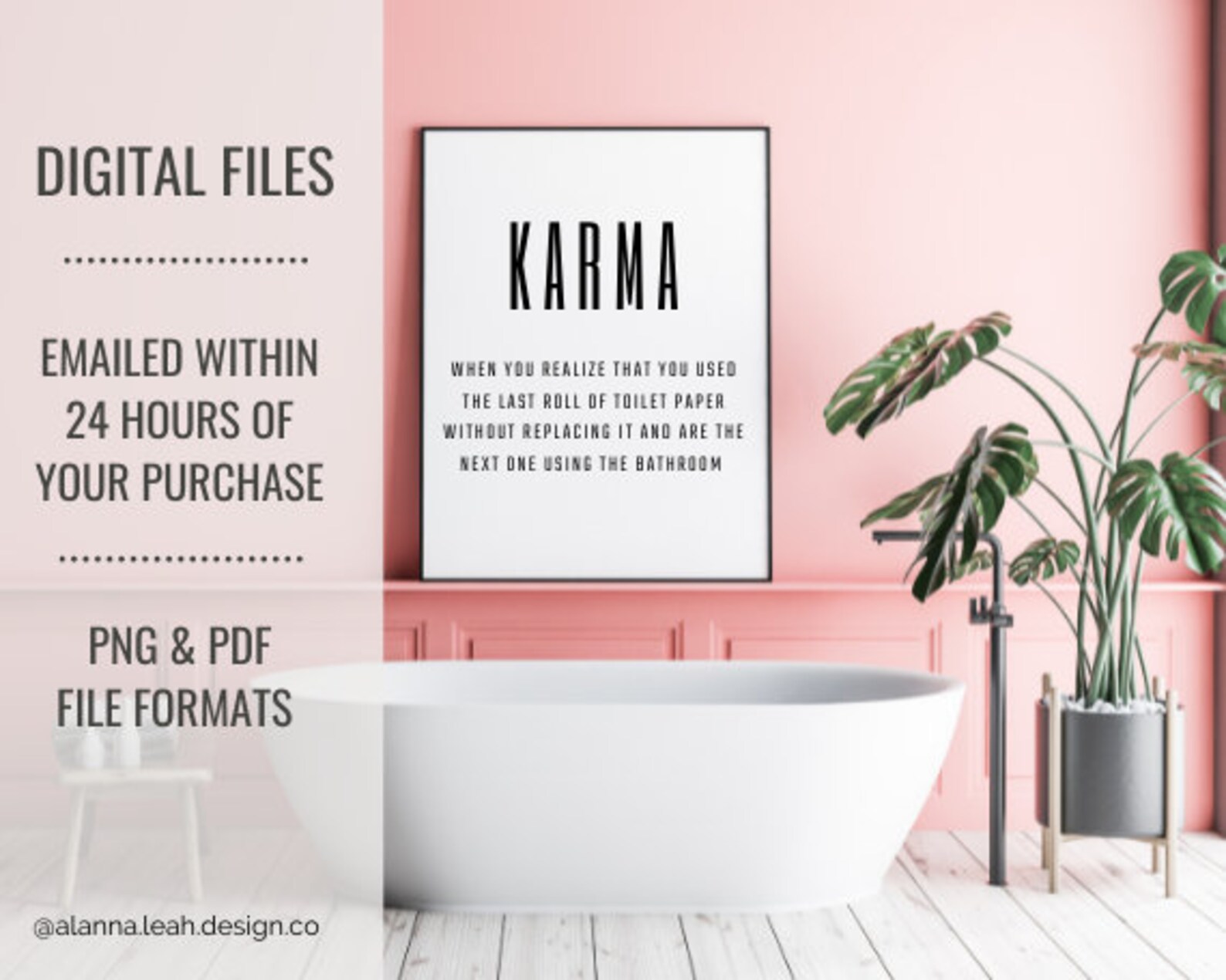 Karma in the Bathroom Wall Decor Minimal Print - Etsy Canada