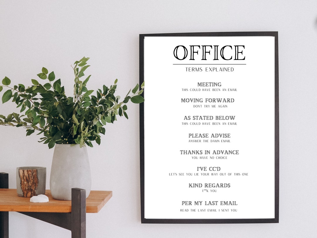 Office Terms Explained Home Office Printable Wall Art Printable Office ...