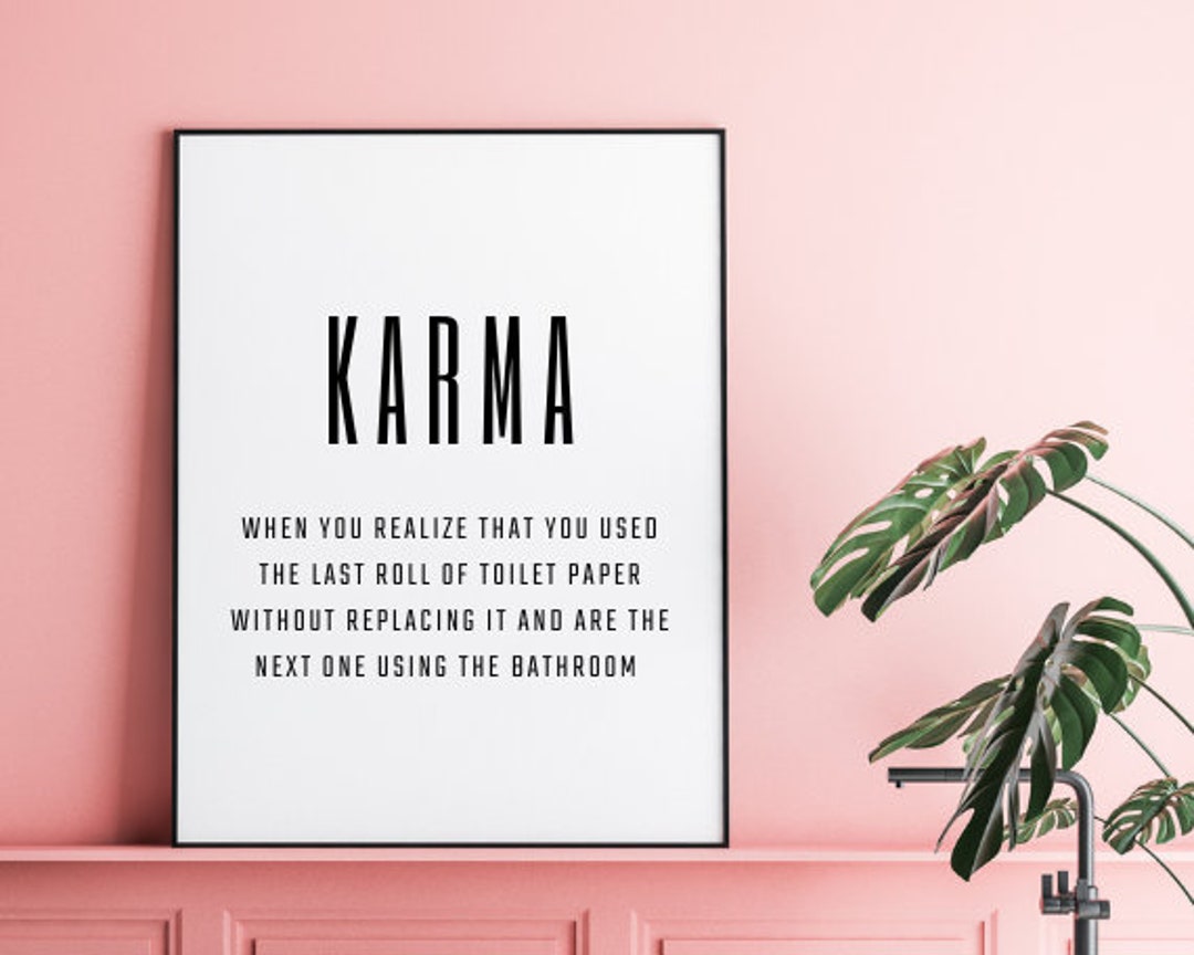 Karma in the Bathroom Wall Decor Minimal Print - Etsy Canada