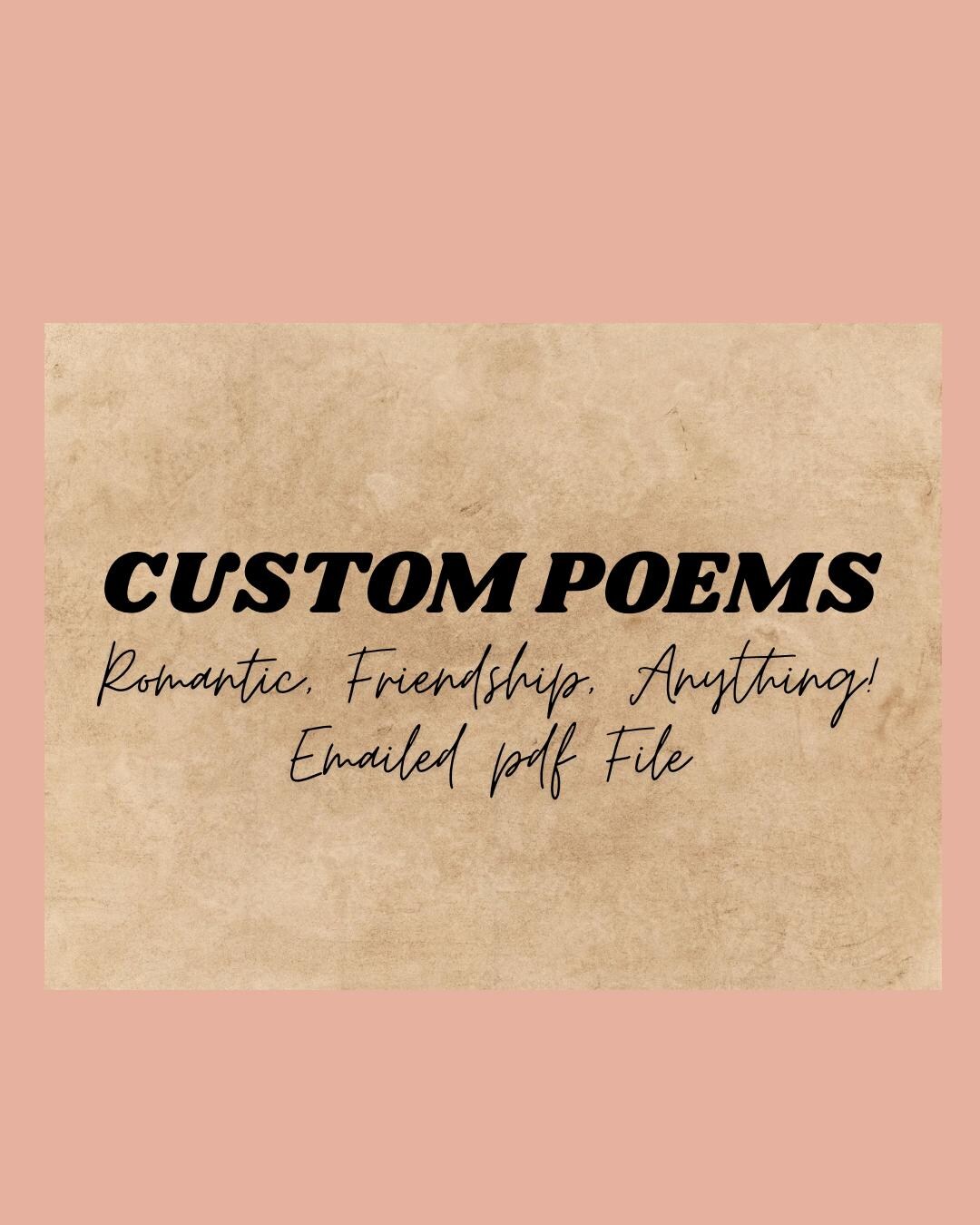 Custom Poems *digital* - Etsy