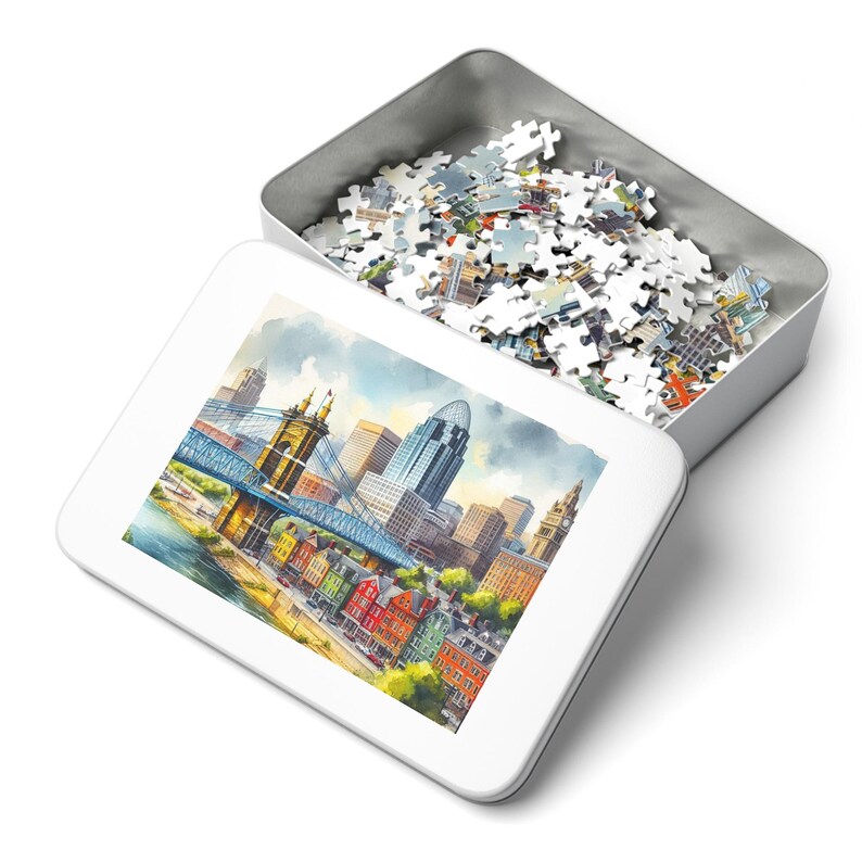 Cincinnati, Ohio Watercolor Jigsaw Puzzle 30, 110, 252, 500,1000-piece ...