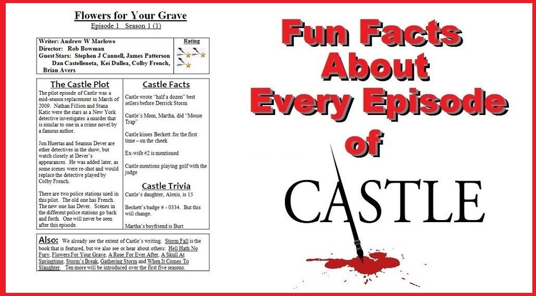 Castle TV Show Episode Guide - Pdf Version - 173 Episodes in 8 Seasons ...